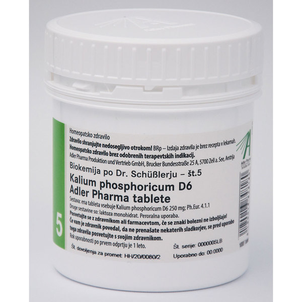 Schüsslerjeva Sol št 5 Kalium Phosphoricum D6 Tablete 1000 Tablet